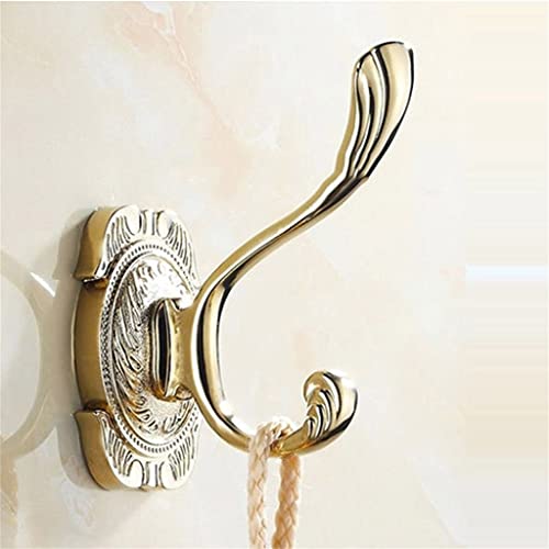 WFJDC Gold Chrome Metal Wall Hook Towel Jacket Coat Hook Bathroom Accessories (Color : A, Size : 7 * 5 * 11cm)