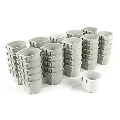 The ROP Shop | (Pack of 50) Gray Cage Cups Hold 0.5 Pint / 8 fl oz to Hang Feed & Water for Pet