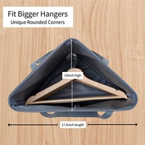 Carpenter Woods Clothes Hanger Organizer Bag with Handles, Hanger Holder For Storage,Stacker, Hanger Caddy, Closet Laundry Hamper Corner Bathroom Organizer Triangle Kids Toy Storage Grey