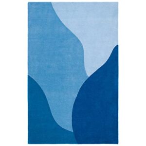 safavieh fifth avenue collection accent rug - 2' x 3', blue, handmade mid-century modern abstract new zealand wool, ideal for high traffic areas in entryway, living room, bedroom (ftv117m)