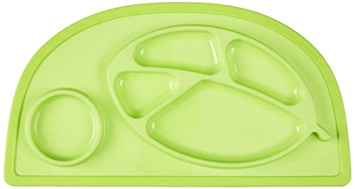 Infantino All-in-One Lil’ Foodie Tray - Green - BPA-Free, Food-Grade, Divided Food & Sippy Cup Sections - Dishwasher-Safe - for Babies & Toddlers 4M+