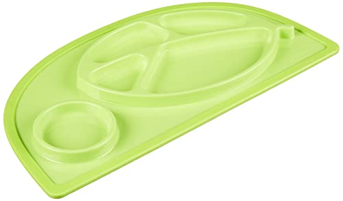 Infantino All-in-One Lil’ Foodie Tray - Green - BPA-Free, Food-Grade, Divided Food & Sippy Cup Sections - Dishwasher-Safe - for Babies & Toddlers 4M+