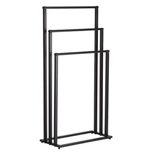 huyear Free Standing Towel Rack for Bathroom Metal Floor Towel Racks for Bathroom Freestanding Towel Stand Suitable for Home Storage Kitchen Pool Accessories 3 Tier