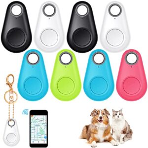 8 pack smart tracker key finder locator anti lost gps tracker wireless anti lost alarm sensor device finder mini pet gps tracker for kids locating phone keys wallets luggage item finder, 5 colors