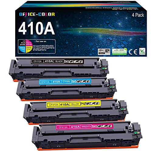 410A Toner Cartridges 4 Pack Replacement for HP Color Laser Pro MFP M477fnw Toner, M477fdw Toner, M452dn Toner, Color Laser Pro M477 M452 Series( Black, Cyan, Magenta, Yellow)