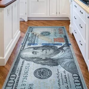 Well Woven Money Collection New Hundred Dollar Bill 2' x 5' Runner Rug