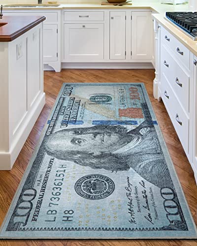 Well Woven Money Collection New Hundred Dollar Bill 2' x 5' Runner Rug