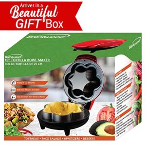 Brentwood TS-257R Taco Bowl Maker, 750 Watts, Red