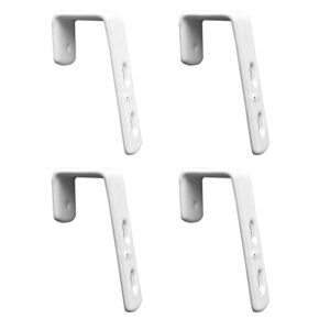 mewuthede 4pcs iron bunk bed ladder hooks brackets, pvc coated stainless steel angled ladder hooks heavy duty hardware utility hook garage storage hook loft bed ladder hooks (white)