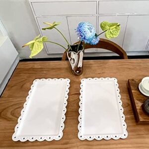 Set of 4 Dessert Stand Set, 3 Tiers White Plastic Cupcake Stand Holder & Rectangle Plastic Party Serving Trays/Platters for Wedding Birthday Baby Shower Tea Party Buffet