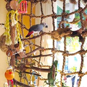 LIZHOUMIL Bird Climbing Net Bird Toy Parrot Hanging Rope Swing Net Game Rope Ladder Chew Toy for Parakeet,Cockatiel,Cockatoo,Conure,Mini Macaw