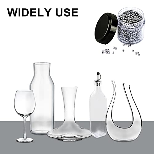 1500 PCS Metal Cleaning Beads Reusable Decanter Beads for Glass Bottles, 304 Stainless Steel Water Bottle Cleaner Balls 3mm Wine Glass Cleaning Beads for Decanters Vases Carafes, Wine Accessories