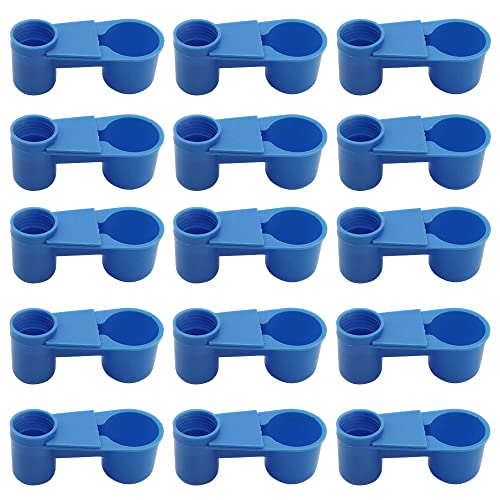 12Pcs Automatic Bird Drinker Feeder Plastic Soda Pop Water Bottle Cup or Pigeons Parrot Chicken Feeder Poultry Cage Cup Supplies (Blue)