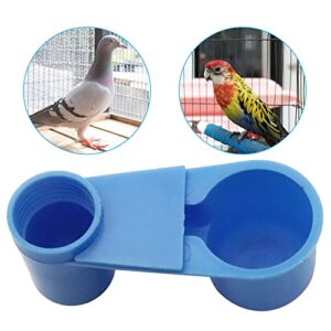 12Pcs Automatic Bird Drinker Feeder Plastic Soda Pop Water Bottle Cup or Pigeons Parrot Chicken Feeder Poultry Cage Cup Supplies (Blue)