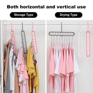 Mllkcao 1pc Multifunction Closet Organizer Magic Space Saving Hangers with 9 Holes, 360° Rotatable Closet Hanger for Clothes Pants