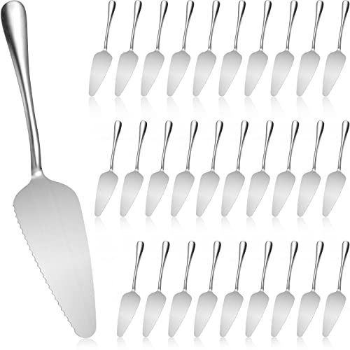 Baderke 30 Pcs Pie Server Stainless Steel Cake Pie Pastry Server Rustic Cake Server Professional Pie Spatula Pie Serving Utensil for Pizza Dessert Cheese Cutting, 9 Inches, Silver