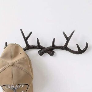 RENXI Cast Iron sea Anchor Hook Decoration Hanging Hook bar Cafe Wall Decoration Wall Hanging(Antlers Shape)