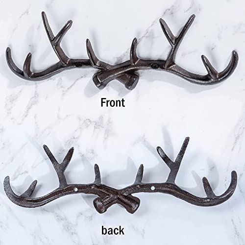 RENXI Cast Iron sea Anchor Hook Decoration Hanging Hook bar Cafe Wall Decoration Wall Hanging(Antlers Shape)