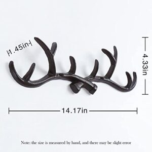 RENXI Cast Iron sea Anchor Hook Decoration Hanging Hook bar Cafe Wall Decoration Wall Hanging(Antlers Shape)