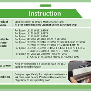 T04D1 Maintenance Ink Tank Waste Box Chip Resetter for Epson L6160 L6161 L6168 L6170 L6171 L6178 L6190 L6191, white