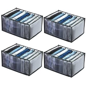 4pcs tshirt drawer organizer,jeans storage organizer for closet,underwear drawer organizers clothes,wardrobe clothes organizer,pants organizers organization and storage