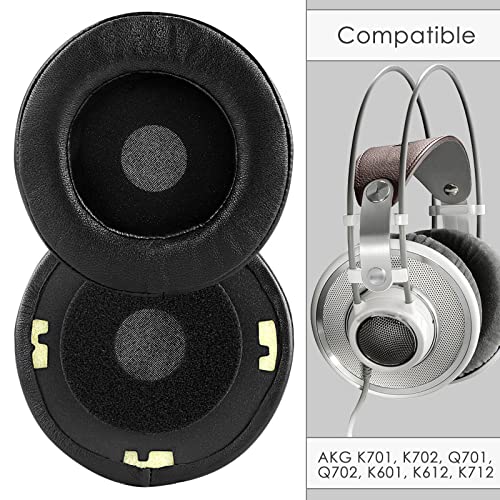 Ear Pads for AKG K701 K702 Q701 Q702 K601 K612 K712 Headphones Replacement Ear Cushions, Ear Covers, Headset Earpads (Sheepskin/Black)