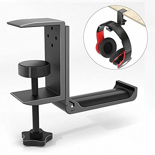 Vigilant Audio H-Clip - Foldable Under-Desk Headphone Hanger with Adjustable Clamp, Universal Fit for Gaming and Audio Headsets, Space-Saving & Durable