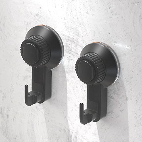 Antetek Suction Cup Hooks,Removable and Reusable Heavy Duty Vacuum Inside Shower Hooks for Glass Wall Window and Bathroom Kitchen Suction Hanger for Towel Loofah Wreath Bag and Coat (2 Pack)