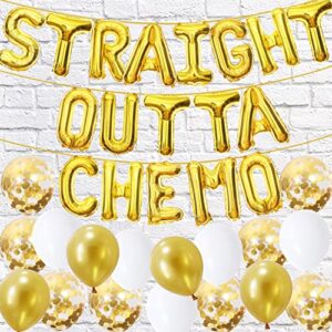 Tihuprly Cancer Party Decorations Included Foil Letter Balloon + 10 Confetti Balloons + 10 Latex Balloons - Cancer Free Party Décor Theme Banner