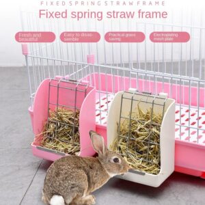 Yrvanity Rabbit Hay Feeder Guinea Pig Chinchillas Less Wasted and Mess Hay Rack Plastic Food Bowl for Bunny and Other Small Animals (Beige), Blue,Beige,Pink