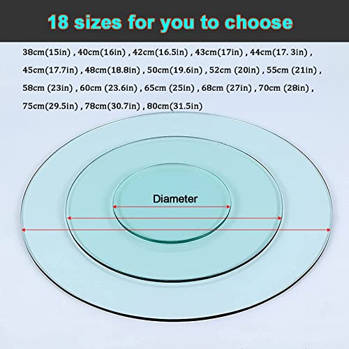 KDLKCT6 Tempered Glass Table Top, Ø 15in 17in 25in 27in 29in 31in, Polished Edge Round Glass Table Top, with Non-Slip Pad, Easy to Install, Protect The Original Desktop,1/3" Thick,