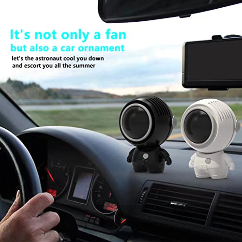 Handheld Neck Fan, Portable 3 Speeds Astronaut Pocket Cooling Fan,Decoration USB Rechargeable Mini Quiet Desk Fan,With Keychain,For Kids Teenager Outdoor Picnic Office Travel White 3.93*2.95 inches