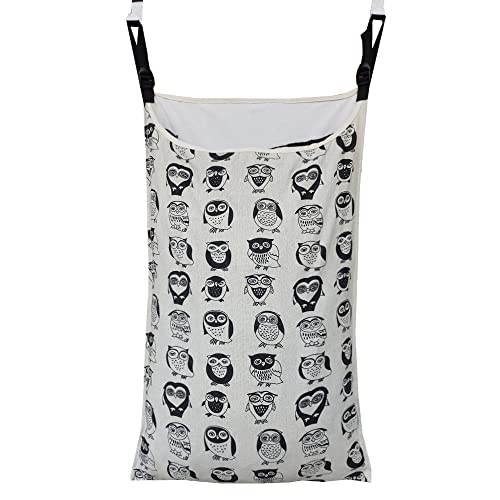 HDHYK Adjustable Space Saving Door Hanging Laundry Hamper Bag with Over Door Hooks for Dirty Laundry