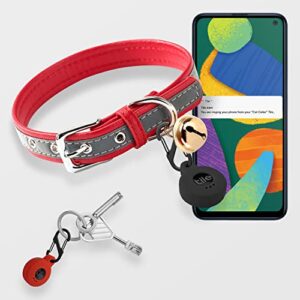 Geiomoo Silicone Cover Compatible with Tile Sticker 2022, Protective Case with Carabiner (2 Pack Red+Black)