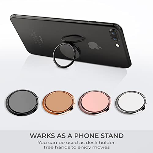 Cell Phone Ring Holder Finger Stand Elegant Ring Phone Holder with 360° Rotation Phone Rings for Back of Phone Compatible with iPhone Kickstand, Pop Socket (Rose Gold)