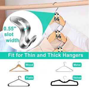 Metal Clothes Hanger Connector Hooks, 10Pcs Durable Hanger Hooks Extender Clips, Space Saving Hangers for Clothes, Cascading Hanger Connection Hooks Space Saver for Closet Organizer and Storage