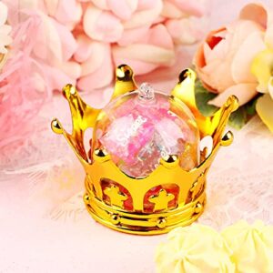 24 Pcs Gold Crown Candy Boxes with Dome, Fillable Golden Decorative Crown Candy Storage Boxes for Candies Chocolates Dessert Table Super Cute Plastic Crown Candy Containers for Baby Kid Party Favor