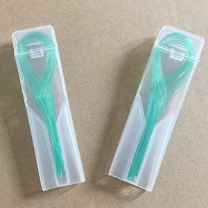 FreshDear Floss Threaders for Braces, Bridges, and Implants, Green 100 Counts and Blue 100 Counts (Pack of 4, Total 200 Counts)