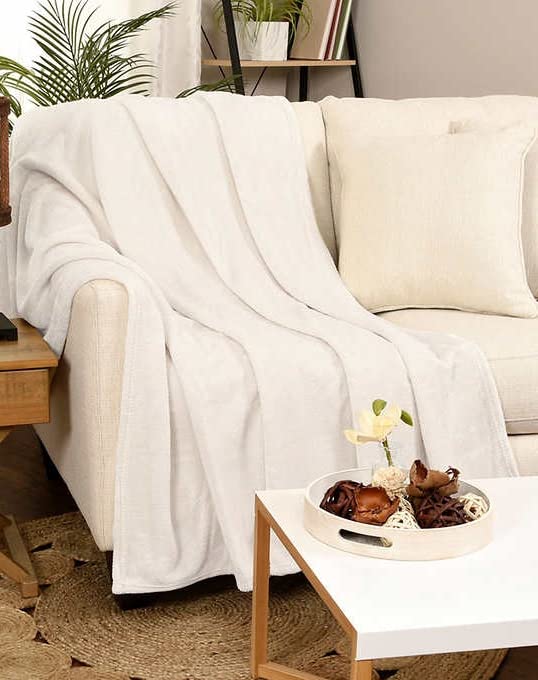 Life Comfort Eco Plush Throw ( Ivory )