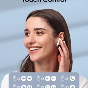 coioc Wireless Earbuds, Bluetooth Headphones, Ultra-Light and Bluetooth 5.3, CVC8.0 Bluetooth Earbuds, 30H with Mini Charging Case, USB-C Fast Charge, Deep Bass, IPX7 Waterproof, for Work,Travel