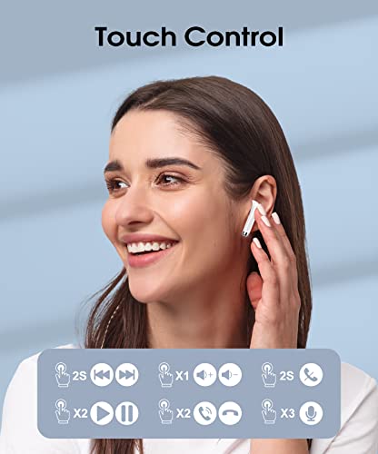 coioc Wireless Earbuds, Bluetooth Headphones, Ultra-Light and Bluetooth 5.3, CVC8.0 Bluetooth Earbuds, 30H with Mini Charging Case, USB-C Fast Charge, Deep Bass, IPX7 Waterproof, for Work,Travel