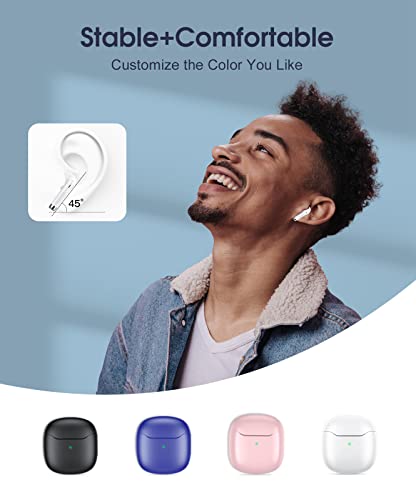 coioc Wireless Earbuds, Bluetooth Headphones, Ultra-Light and Bluetooth 5.3, CVC8.0 Bluetooth Earbuds, 30H with Mini Charging Case, USB-C Fast Charge, Deep Bass, IPX7 Waterproof, for Work,Travel