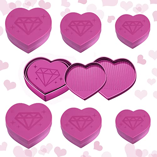 12 Pack Heart Diamond Painting Trays Plastic Bead Sorting Trays Diamond Rhinestone Tray Storage Box for DIY Crafts Purple