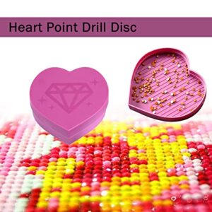 12 Pack Heart Diamond Painting Trays Plastic Bead Sorting Trays Diamond Rhinestone Tray Storage Box for DIY Crafts Purple