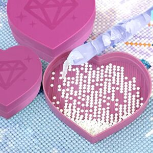 12 Pack Heart Diamond Painting Trays Plastic Bead Sorting Trays Diamond Rhinestone Tray Storage Box for DIY Crafts Purple