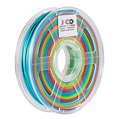 J-CD 3D Printing PETG Filament, Rainbow Multi Color Gradient, Dimensional Accuracy +/- 0.02 mm, 600G (1.3lbs ) Spool, 1.75 mm