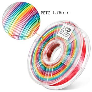 J-CD 3D Printing PETG Filament, Rainbow Multi Color Gradient, Dimensional Accuracy +/- 0.02 mm, 600G (1.3lbs ) Spool, 1.75 mm