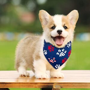 American Flag Dog Bandanas, 4th of July Dog Bandanas, 4 Pack Triangle Pet Scarfs, Holiday Pet Bandana for Small Medium Large Dogs Cats Pets