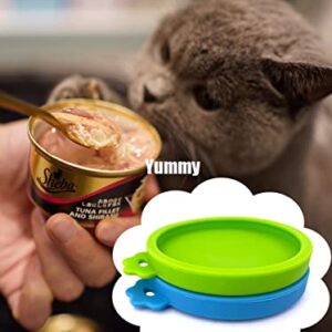 COMTIM Small Size Cat Food Can Lids, 2 Pack Silicone Cat Food Can Lids Covers for Small Cans 3 oz 2.5 oz