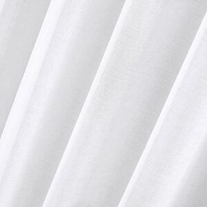 HIGHSEASON White Sheer Curtains 102 inches Long,Solid Rod Pocket Top Draperies for Living Room/Bedroom(White,Set of 2,52 x 102 Inch Length)